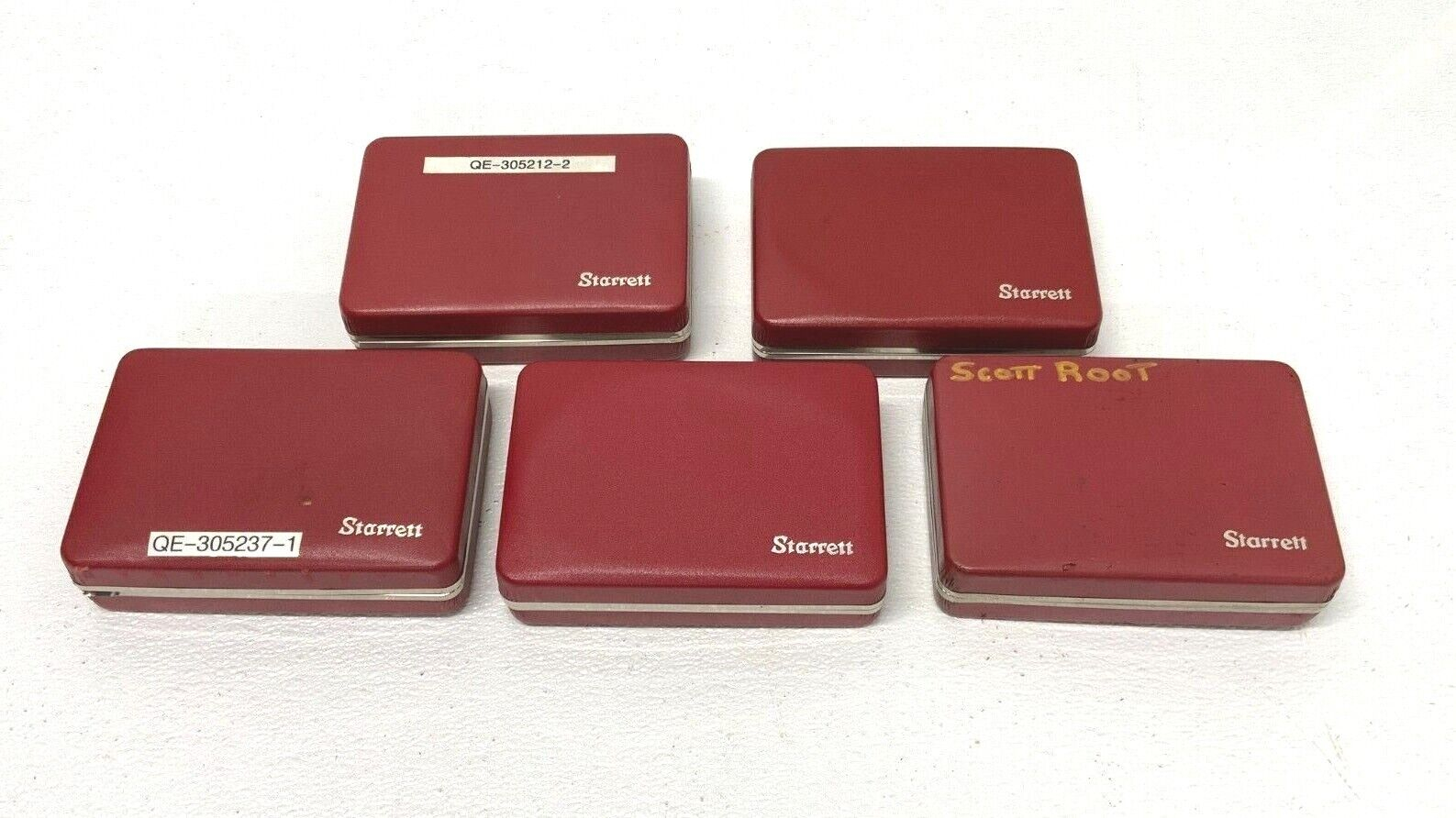 Lot of 5 Starrett Red Vinyl Leather Snap Hinge Case Box NO TOOL 7.5" x ...