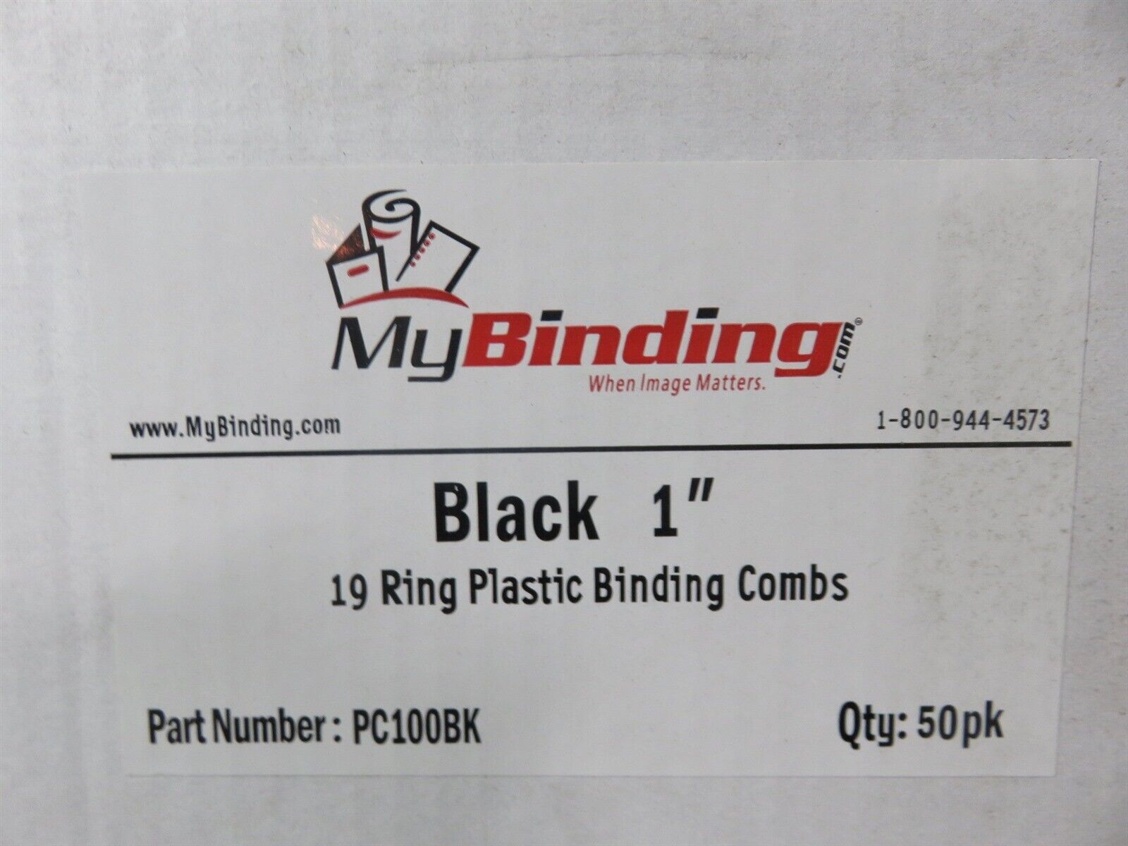 MyBinding PC100BK Black 1" 19 Ring Plastic Binding Combs Lot of 200 New ...