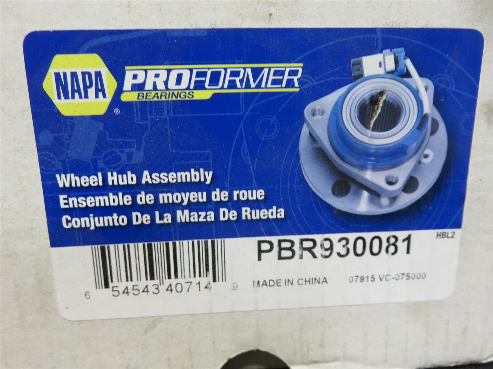 NAPA Auto Parts Wheel Bearing Hub Assembly PBR930081 Proformer New ...