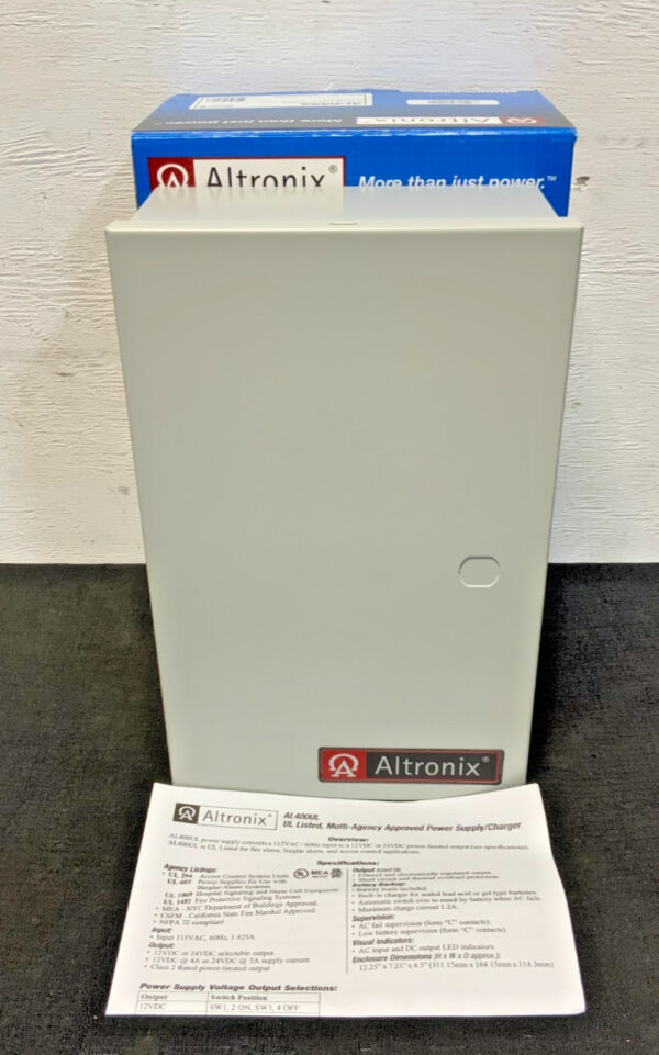NEW Altronix AL400UL Power Supply Battery Charger Class 2 Output 12VDC ...